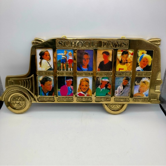 Penco | Accents | Vintage Solid Brass School Days Bus Picture Frame ...